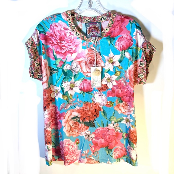 Johnny Was | Tops | Johnny Was Soft Bamboo Cap Sleeve Tee Xs New With ...